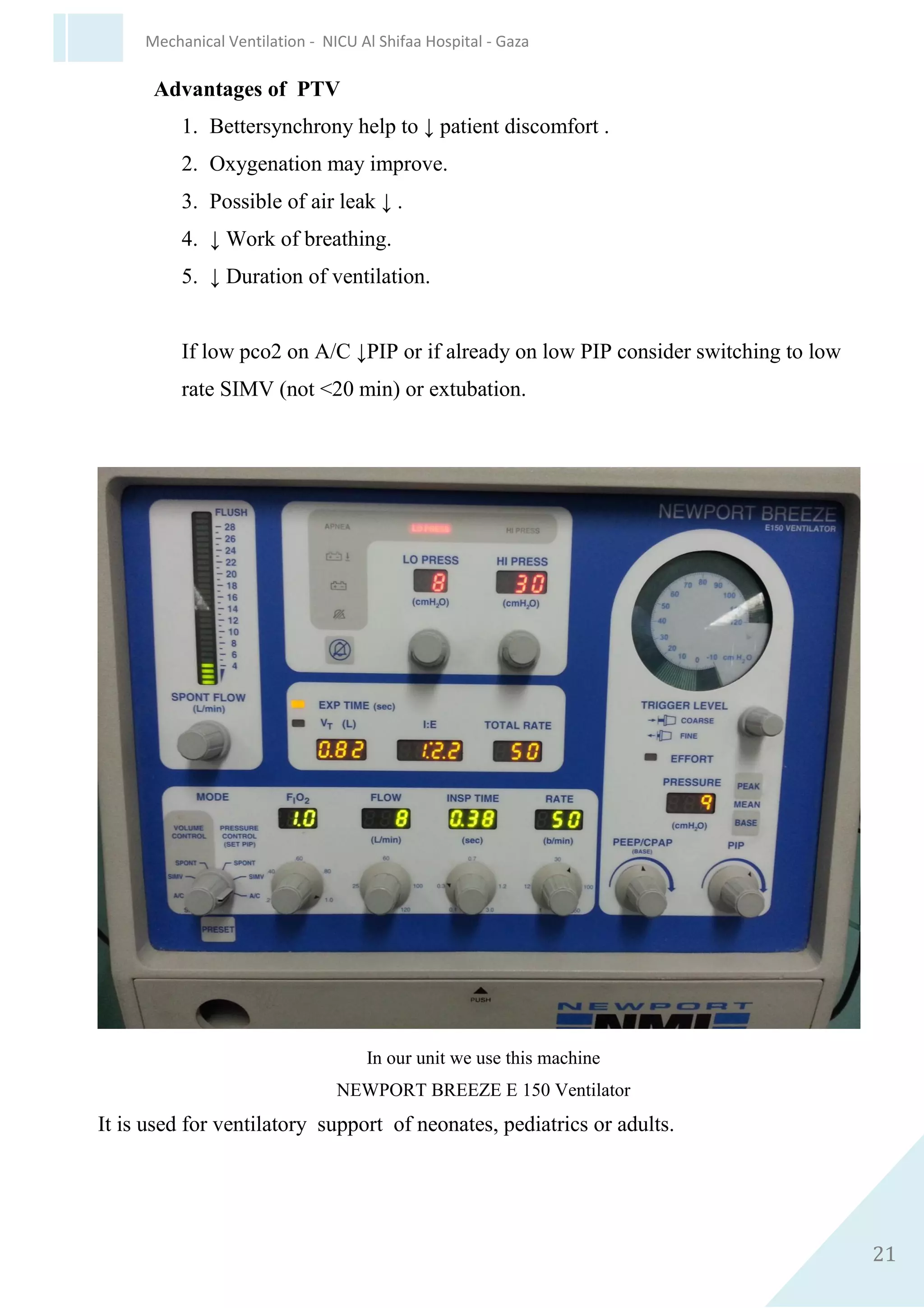 Mechanical ventilation in neonates | PDF