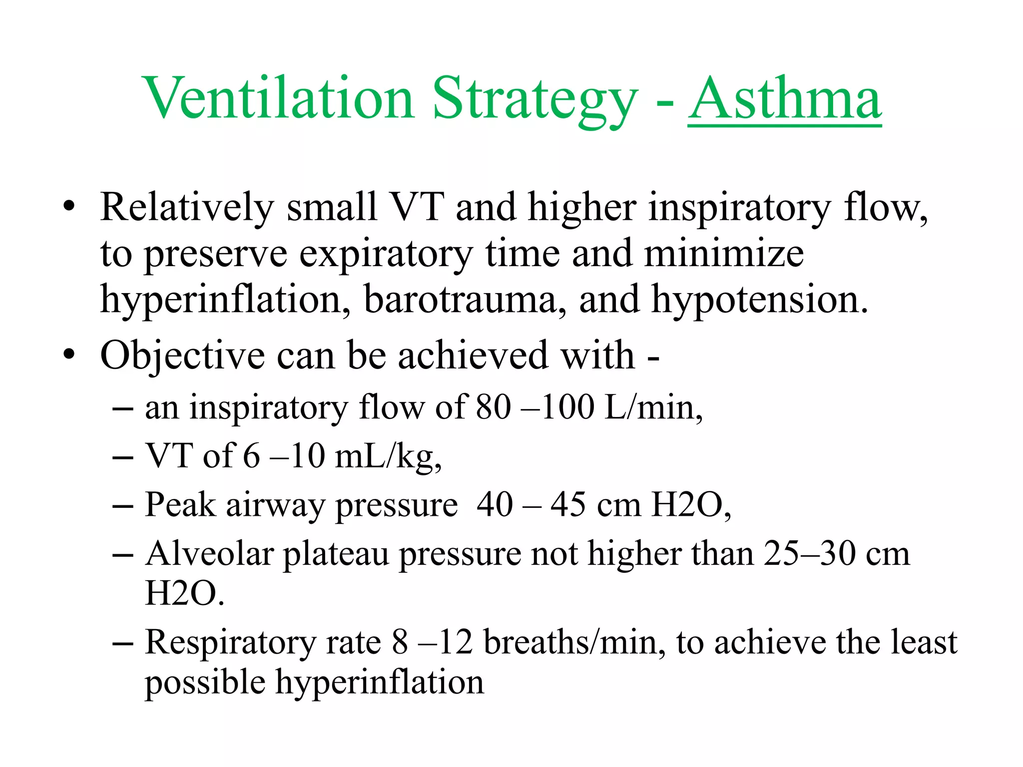 Mechanical ventilation in obstructive airway diseases | PPTX