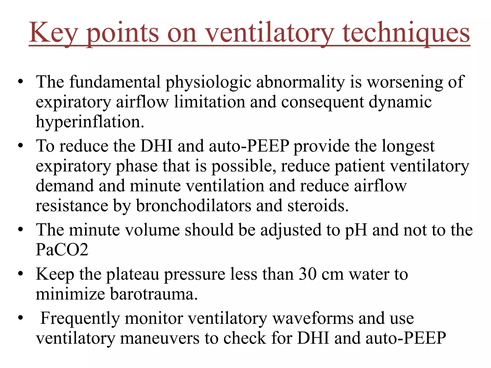 Mechanical ventilation in obstructive airway diseases | PPTX