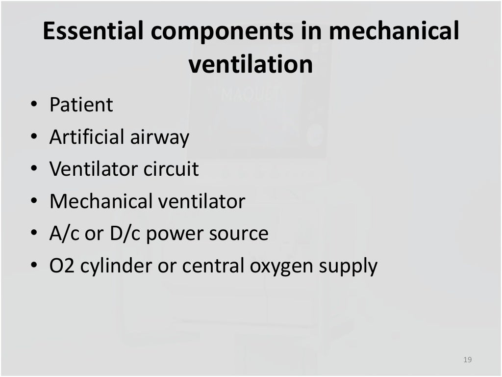 Mechanical ventilation ppt