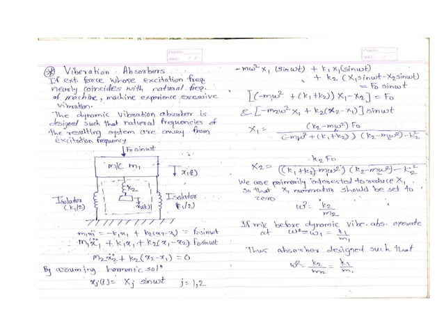 Mechanical vibration notes | PDF