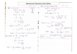 Mechanical vibration notes | PDF