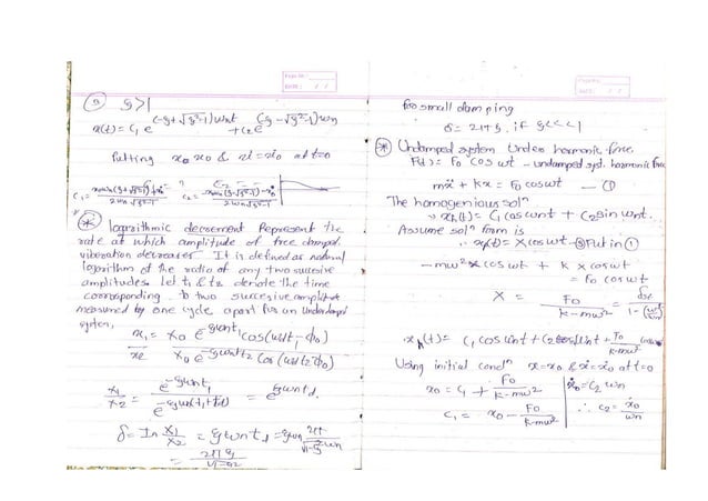 Mechanical vibration notes | PDF