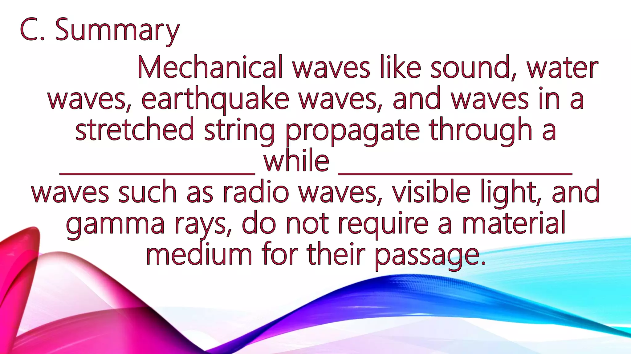 Mechanical waves vs. electromagnetic waves | PPTX | Physics | Science