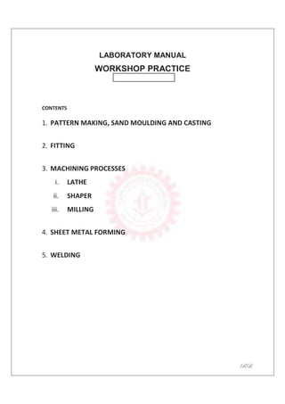 Mechanical Engineering_Workshop Practice_Laboratory Manual | PDF