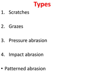 MECHANICLINJURIESABSIONCONTUSON-laceration, incised etc | PPTX