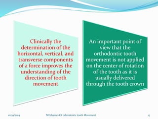 Mechanics of Orthodontic tooth movement | PPTX