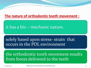Mechanics of Orthodontic tooth movement | PPTX