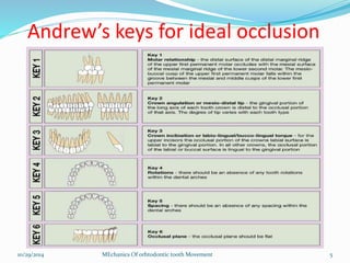 Mechanics of Orthodontic tooth movement | PPTX