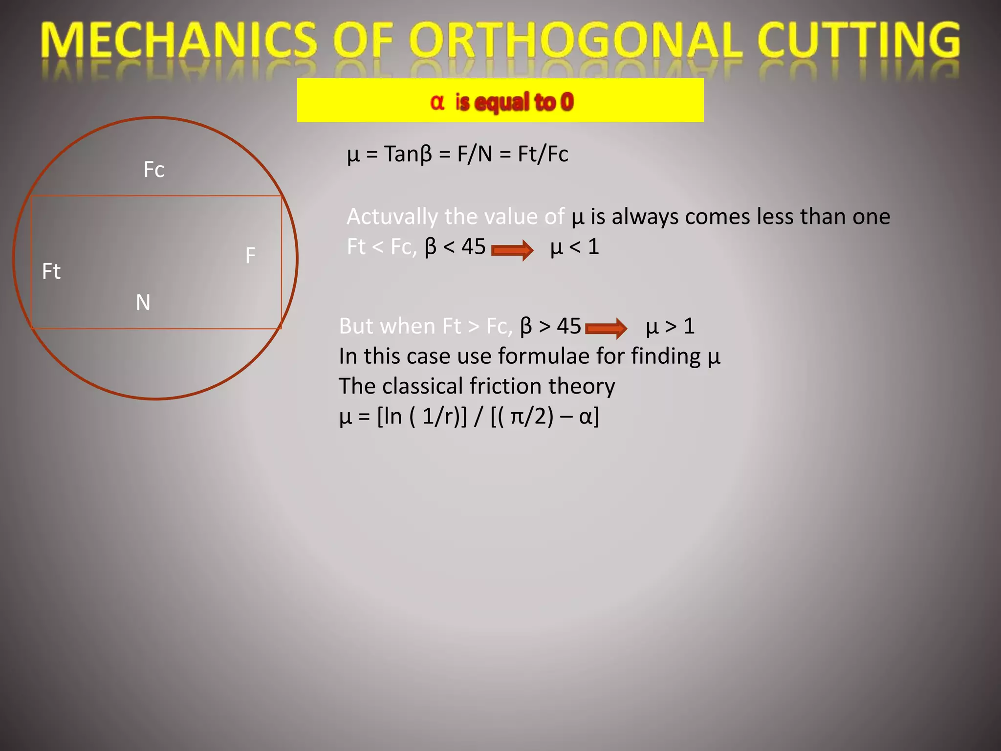 Mechanics of Orthogonal Cutting | PPTX