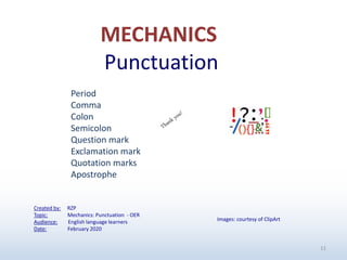 MECHANICS: PUNCTUATION | PPTX