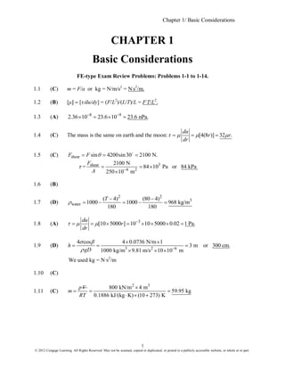 Mechanics Of Fluids 4th Edition Potter Solutions Manual | PDF