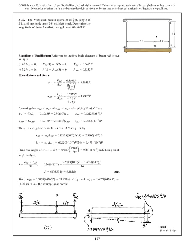 Mechanics of Materials 9th Edition Hibbeler Solutions Manual | PDF ...