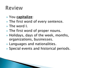 Mechanics capitalization 4 grade | PPTX