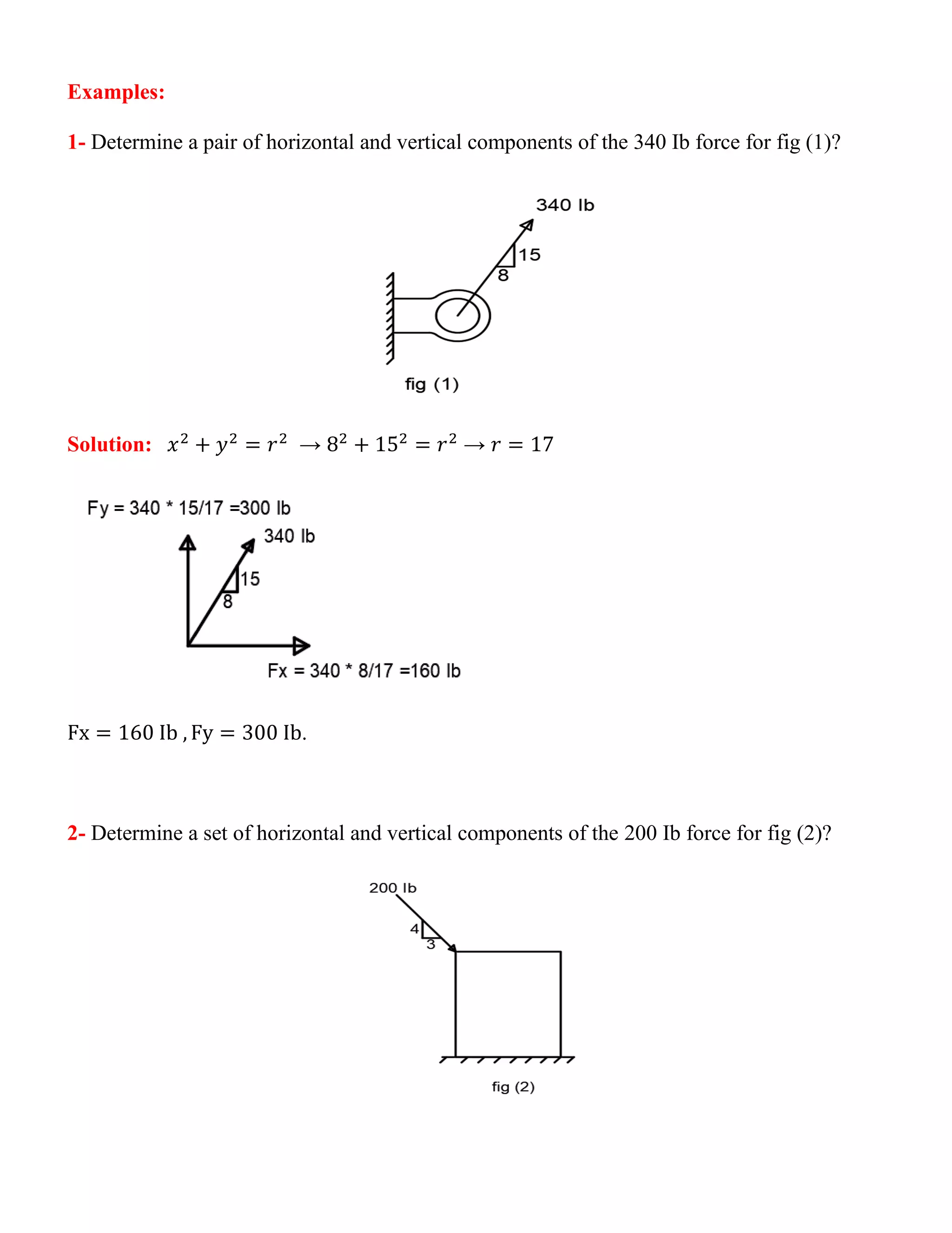 Mechanics engineering statics force analysis 2D | PDF