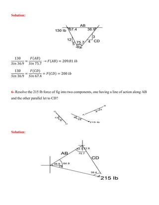 Mechanics engineering statics force analysis 2D | PDF