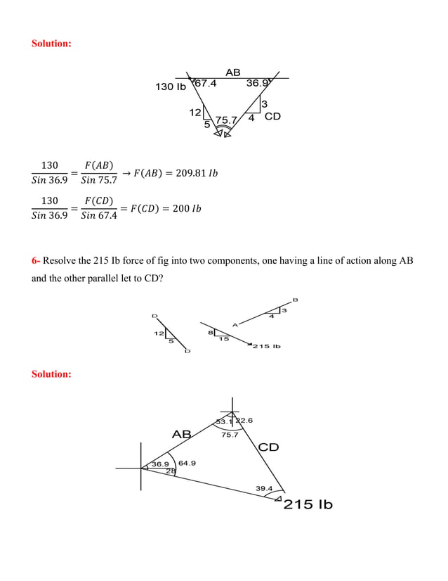 Mechanics engineering statics force analysis 2D | PDF