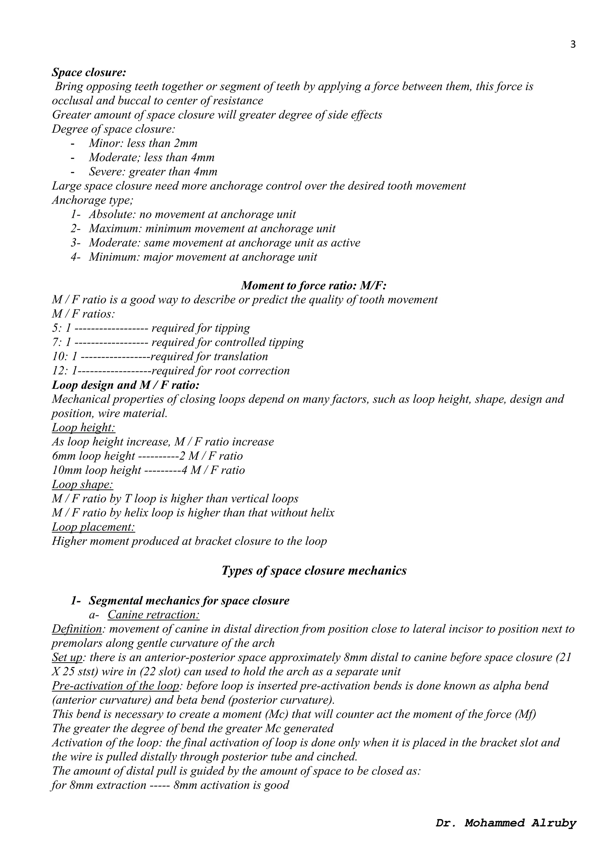 mechanics of extraction space closure.docx