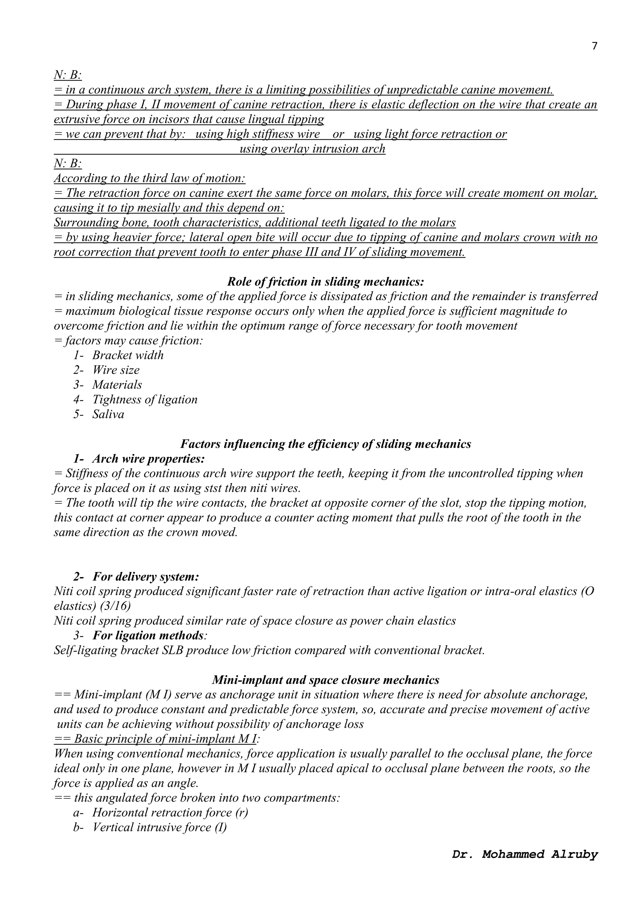 mechanics of extraction space closure.docx
