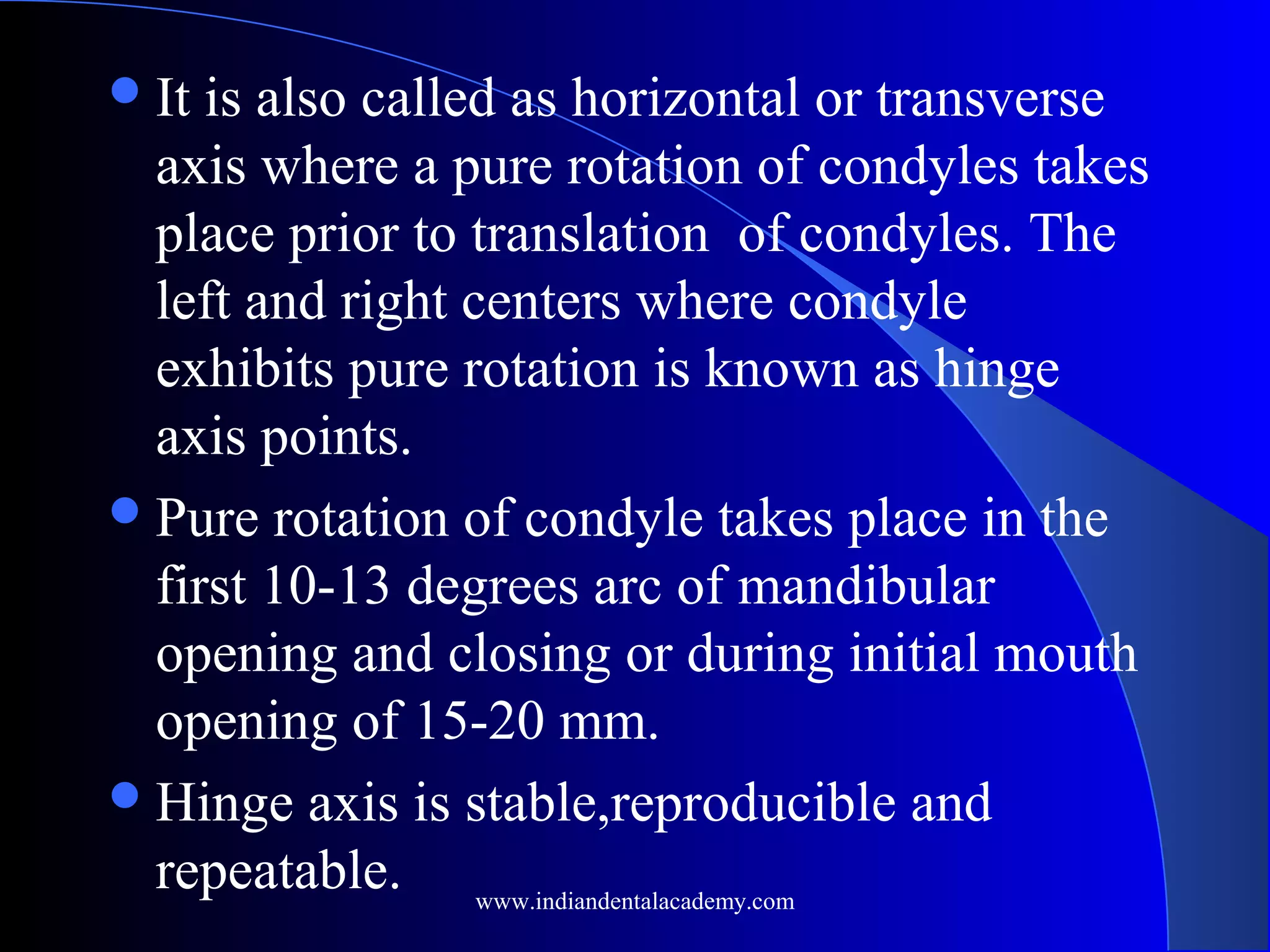 Mechanics of mandibular movement/ dental implant courses | PPT