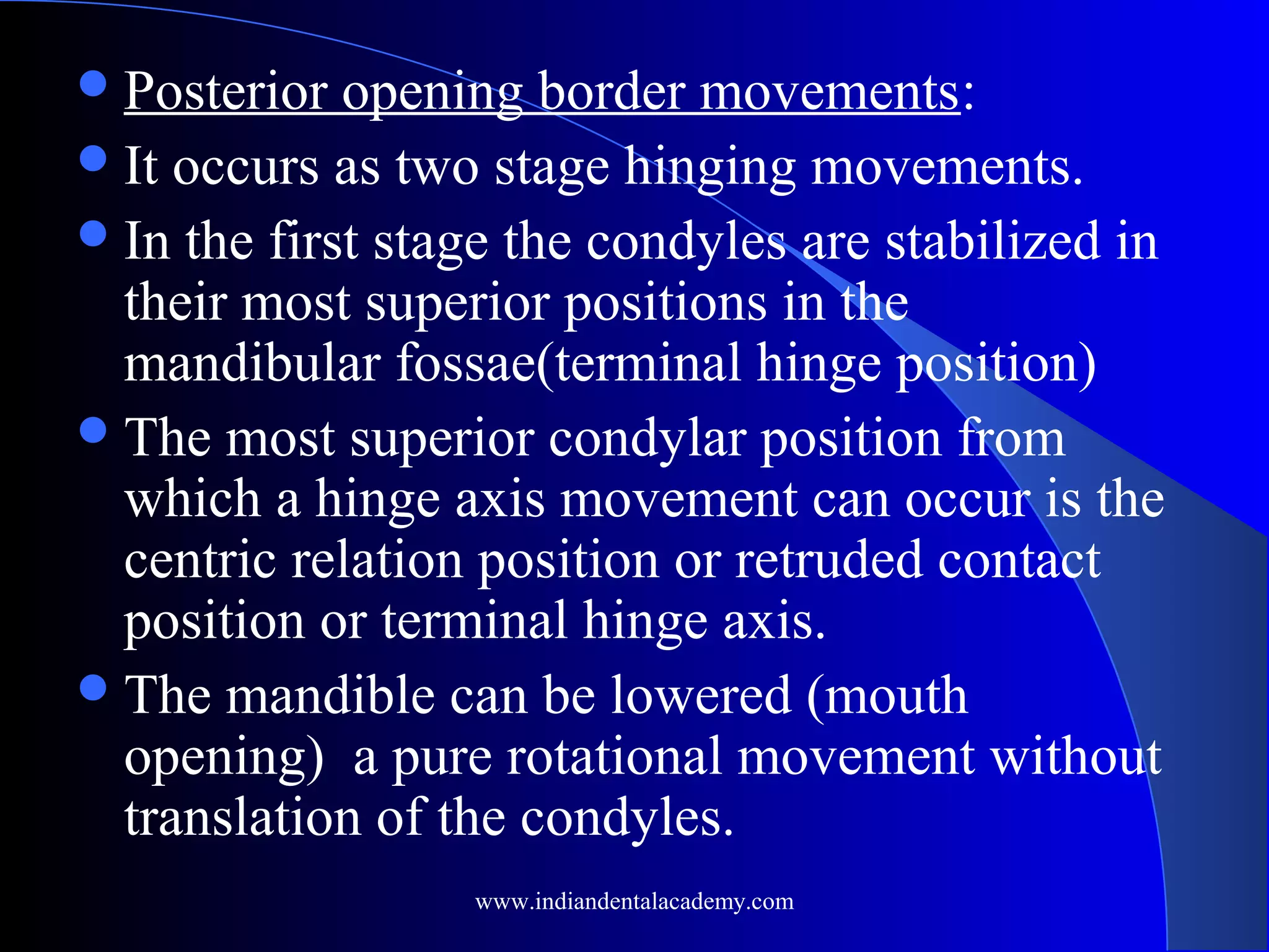 Mechanics of mandibular movement/ dental implant courses | PPT