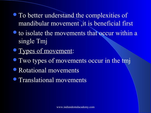 Mechanics of mandibular movement/ dental implant courses | PPT