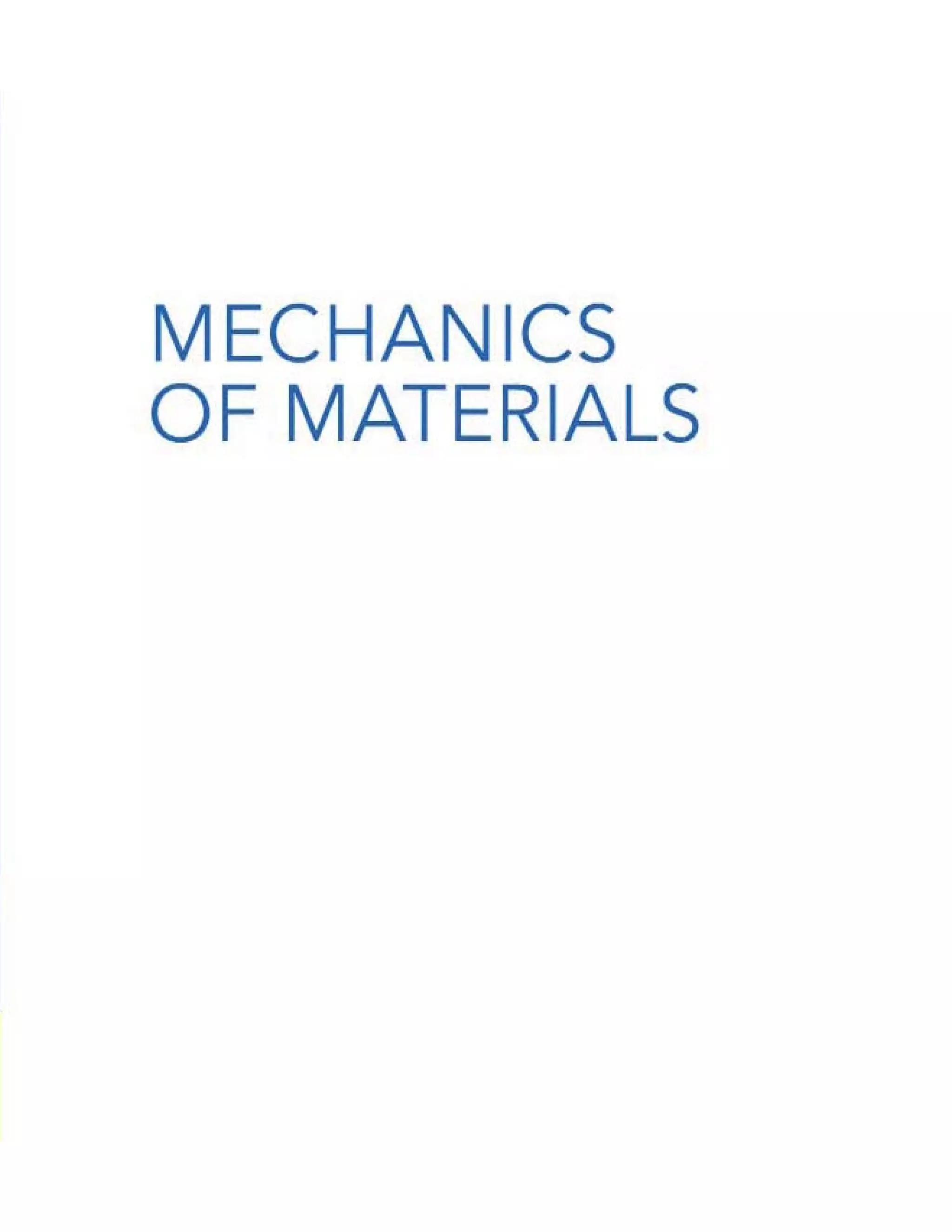 Mechanics of Materials 8th Edition R.C. Hibbeler | PDF