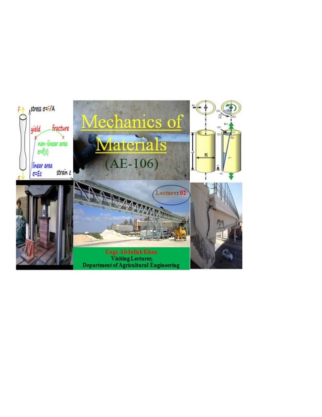 Mechanics of materials lecture 02, Engr. Abdullah Khan | PDF