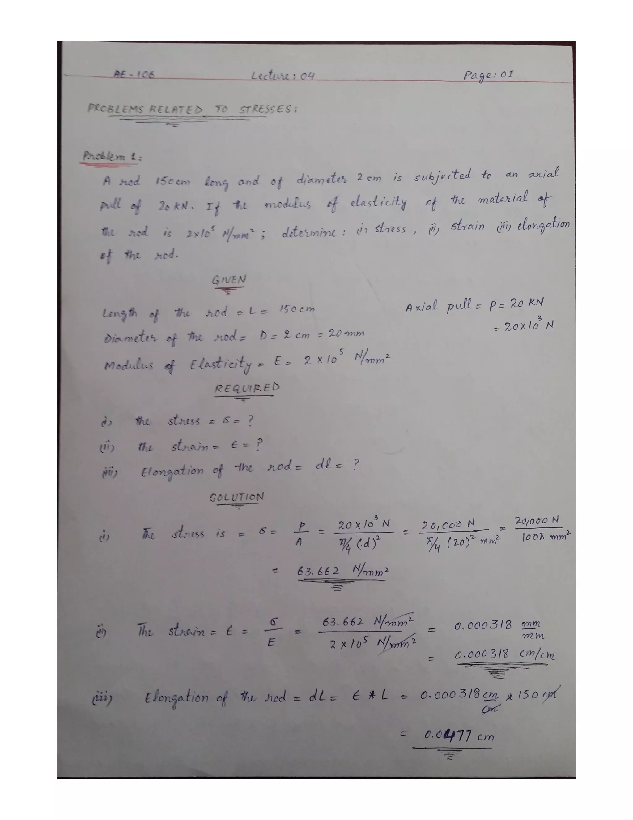 Mechanics of materials lecture 04, Engr. Abdullah Khan | PDF