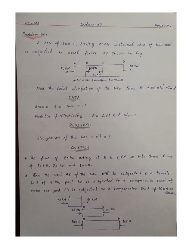 Mechanics of materials lecture 04, Engr. Abdullah Khan | PDF