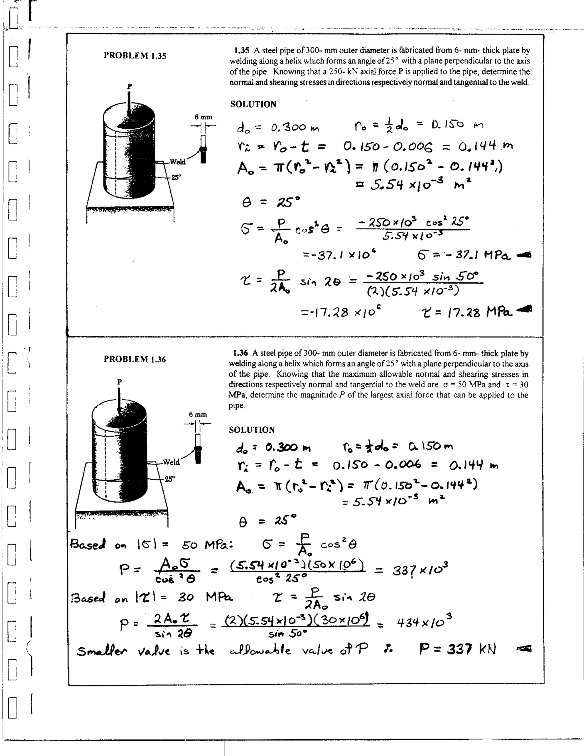 Mechanics of materials solution manual (3 rd ed , by beer, johnston, & dewolf) | PDF