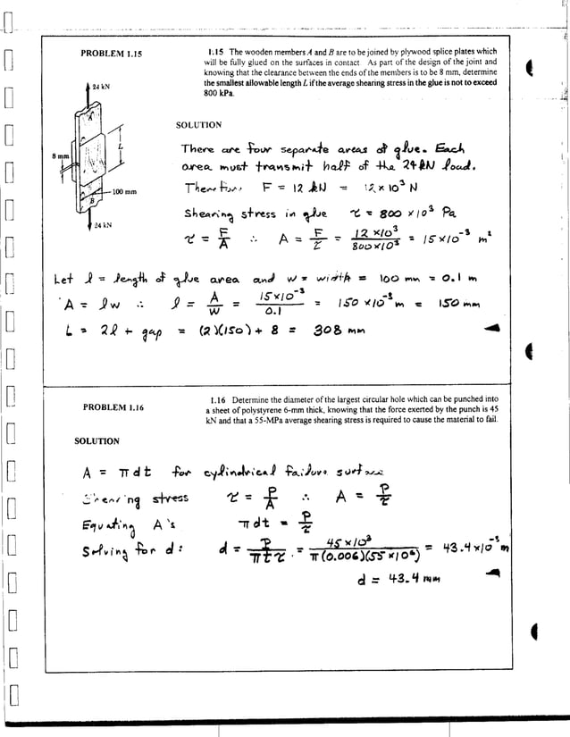 Mechanics of materials solution manual (3 rd ed , by beer, johnston ...