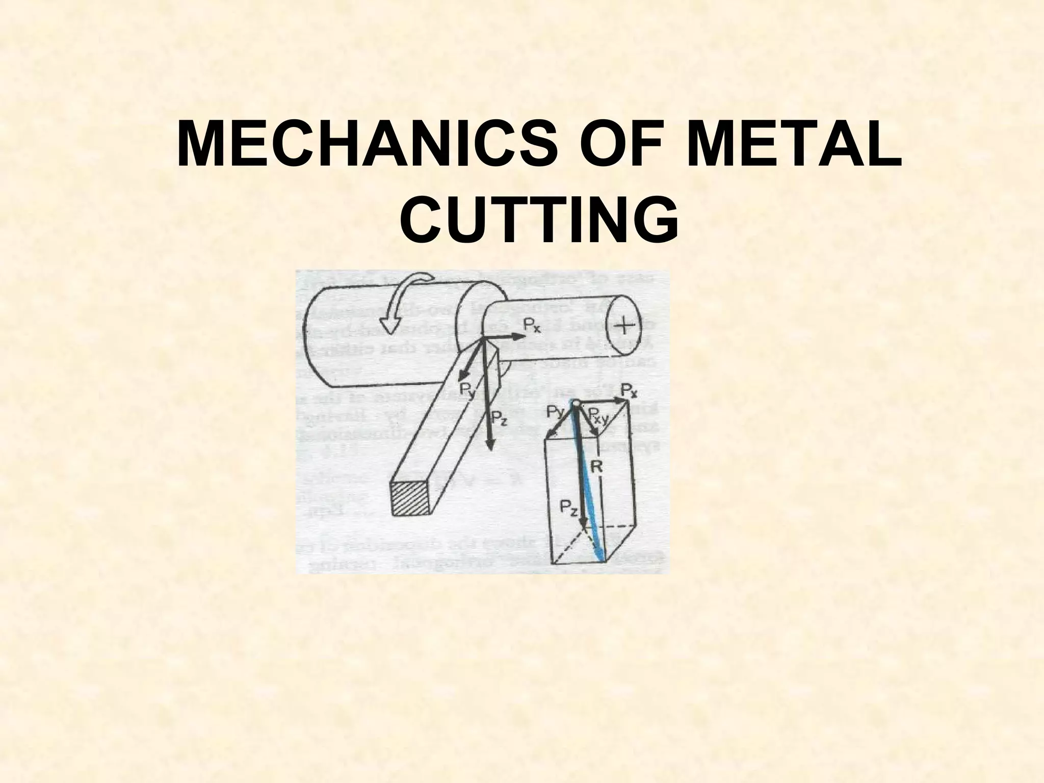 Mechanics of metal cutting | PPT