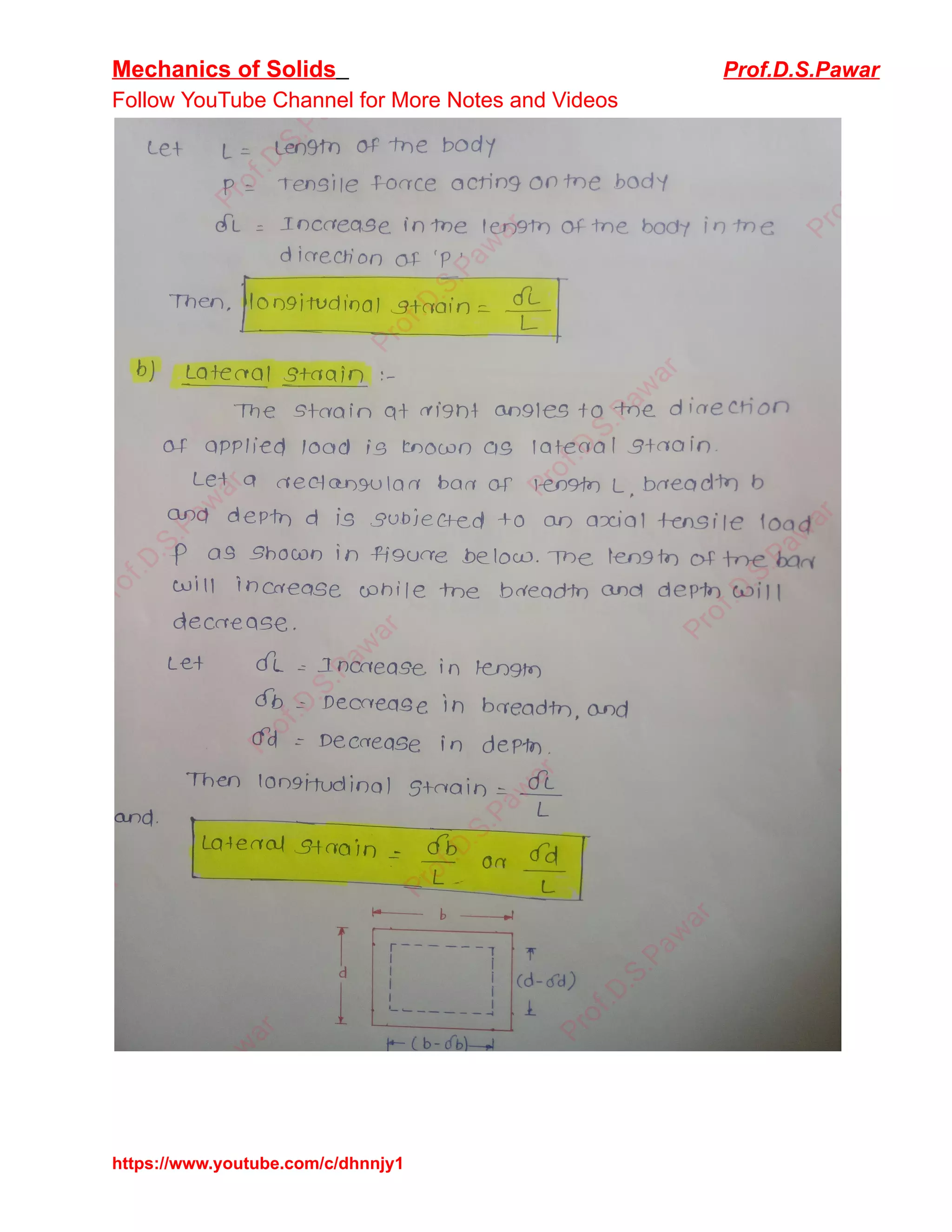 Mechanics of solids handwritten notes google docs | PDF