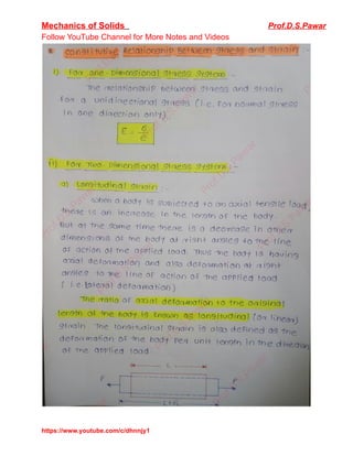 Mechanics of solids handwritten notes google docs | PDF