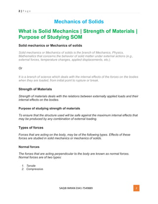 Mechanics of solids pdf | PDF
