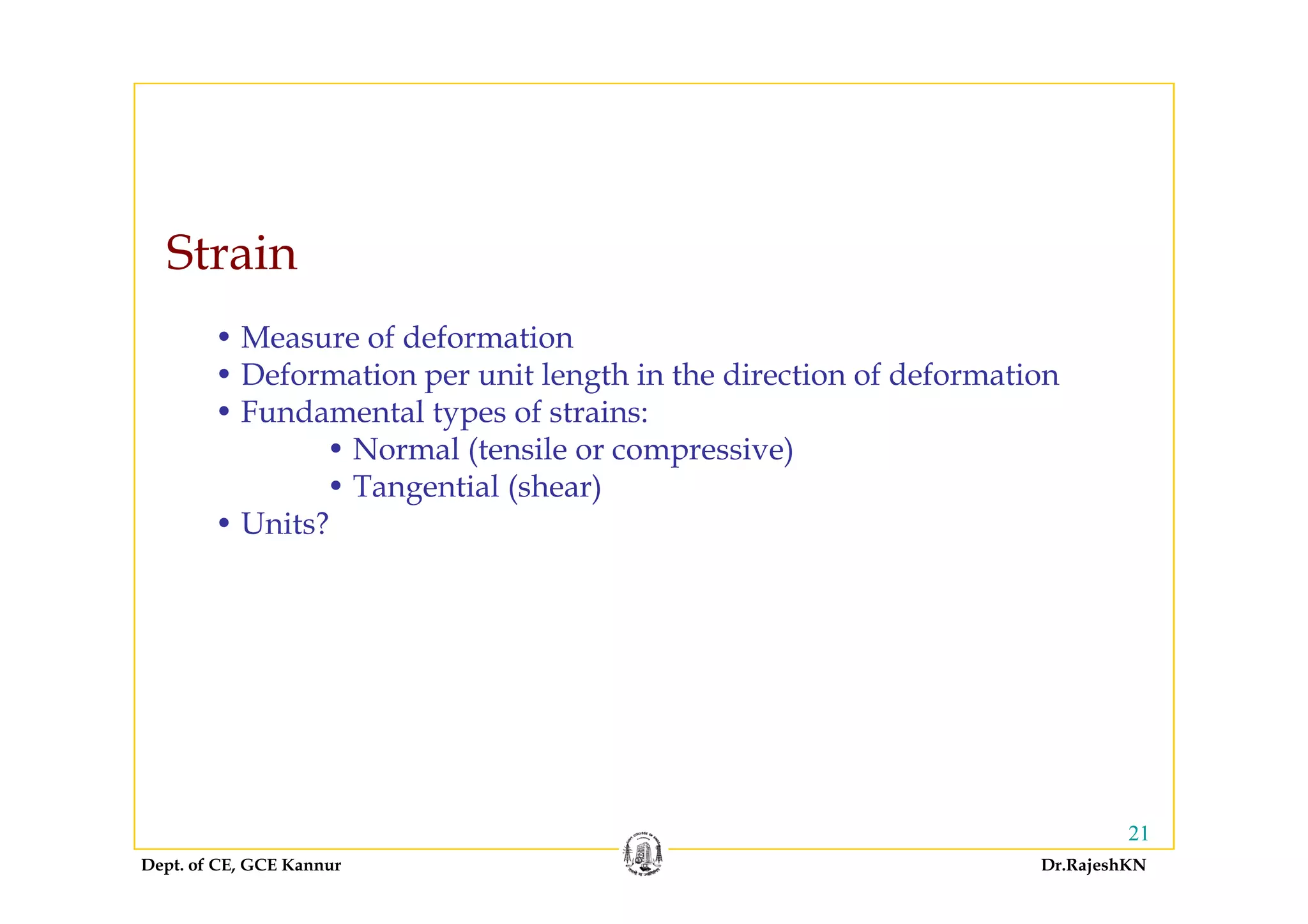 Mechanics of structures - module1 | PDF | Physics | Science