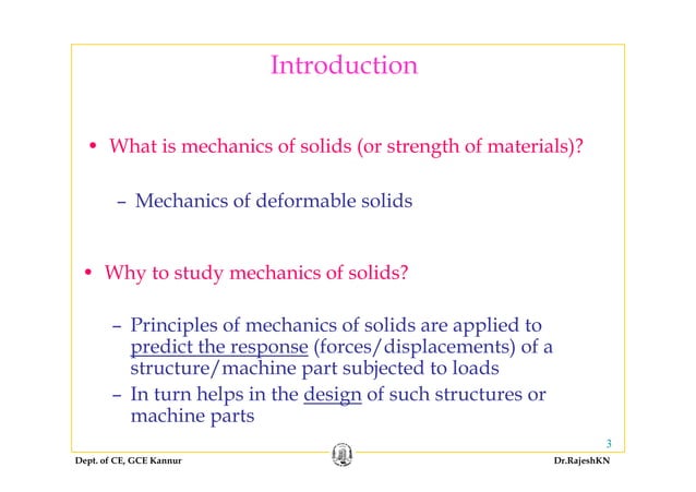 Mechanics of structures - module1 | PDF | Physics | Science