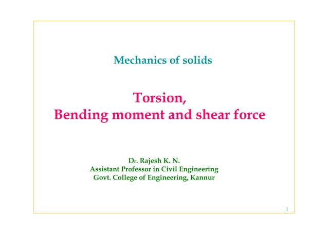 Mechanics of structures module2 | PDF