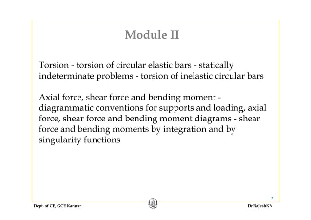 Mechanics of structures module2 | PDF