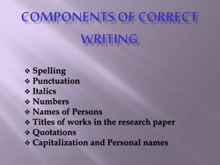 Mechanics Of Writing Chapter 3 (MLA) | PPTX