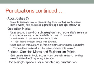 Mechanics of writing – mla (chapter 3 | PPTX
