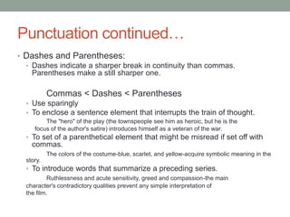 Mechanics of writing – mla (chapter 3 | PPTX