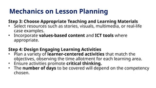 MECHANICS ON LESSON PLANNING REVISED K TO 12 CURRICULUM | PPTX