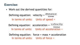 Mechanics Chapter 1 units, base & derived quantities | PDF