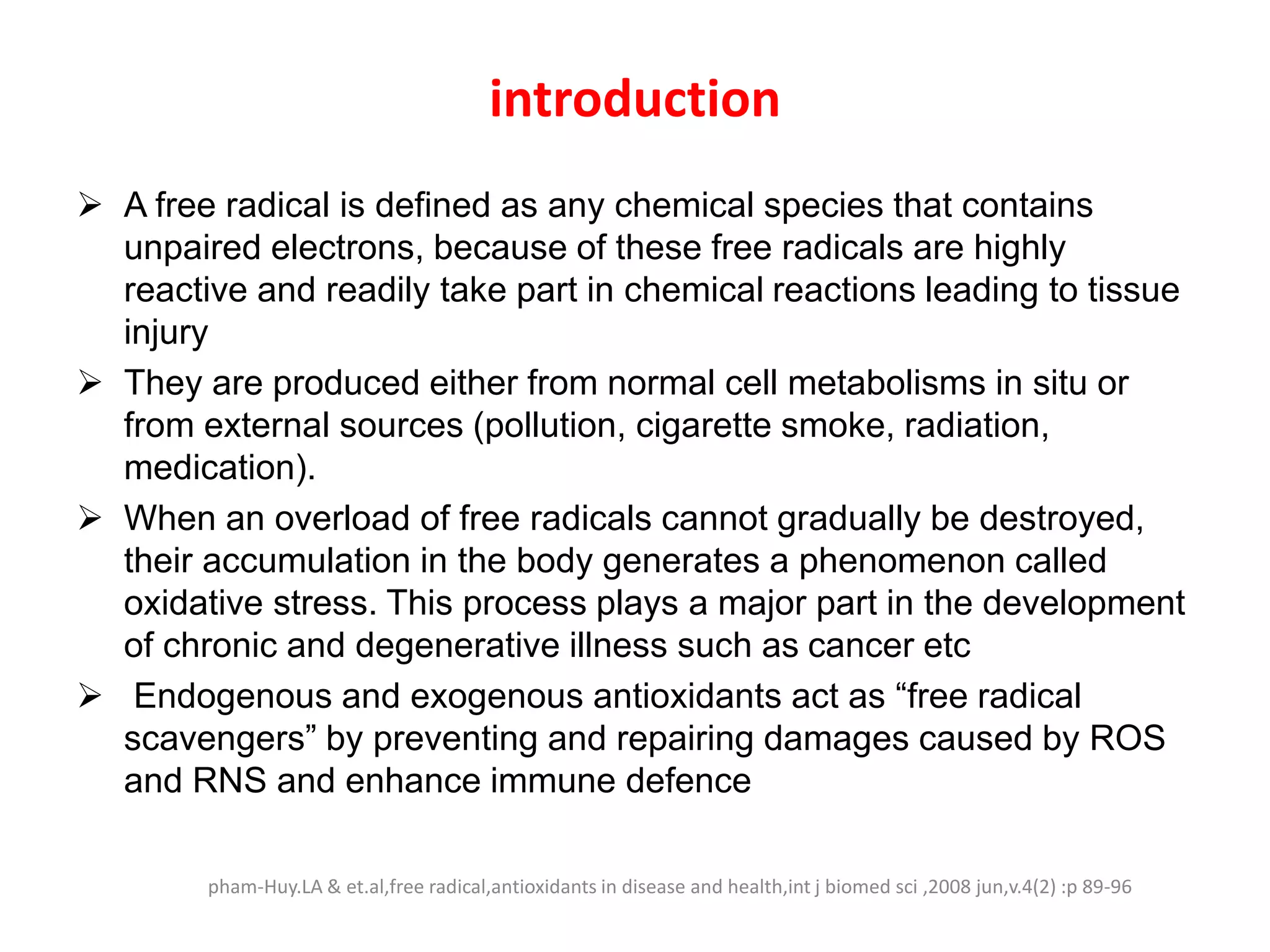 Mechanisim and generation of free radicals | PPTX
