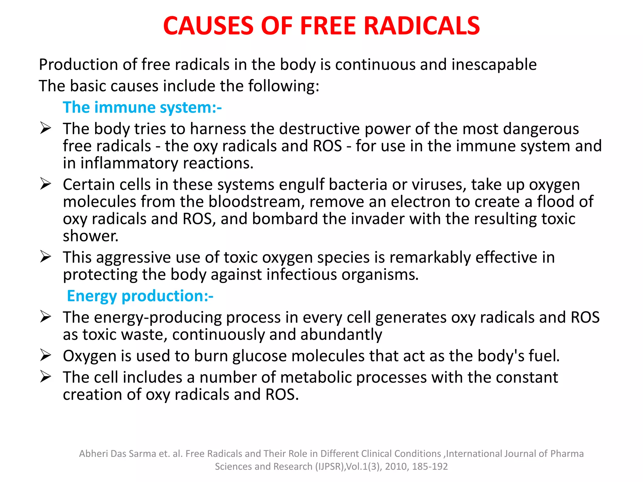 Mechanisim and generation of free radicals | PPTX