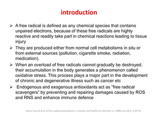 Mechanisim and generation of free radicals | PPTX