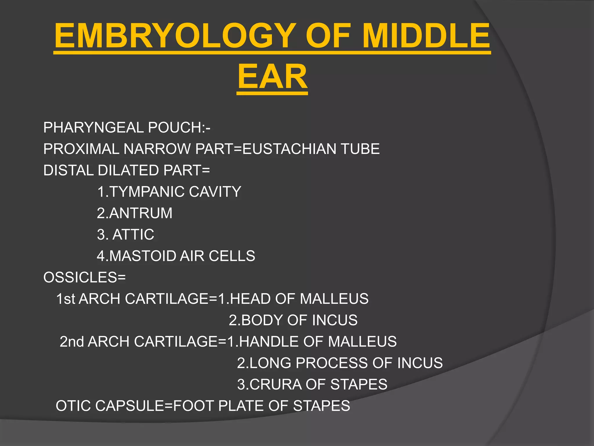 anatomy and physiology of middle ear spaces | PPTX