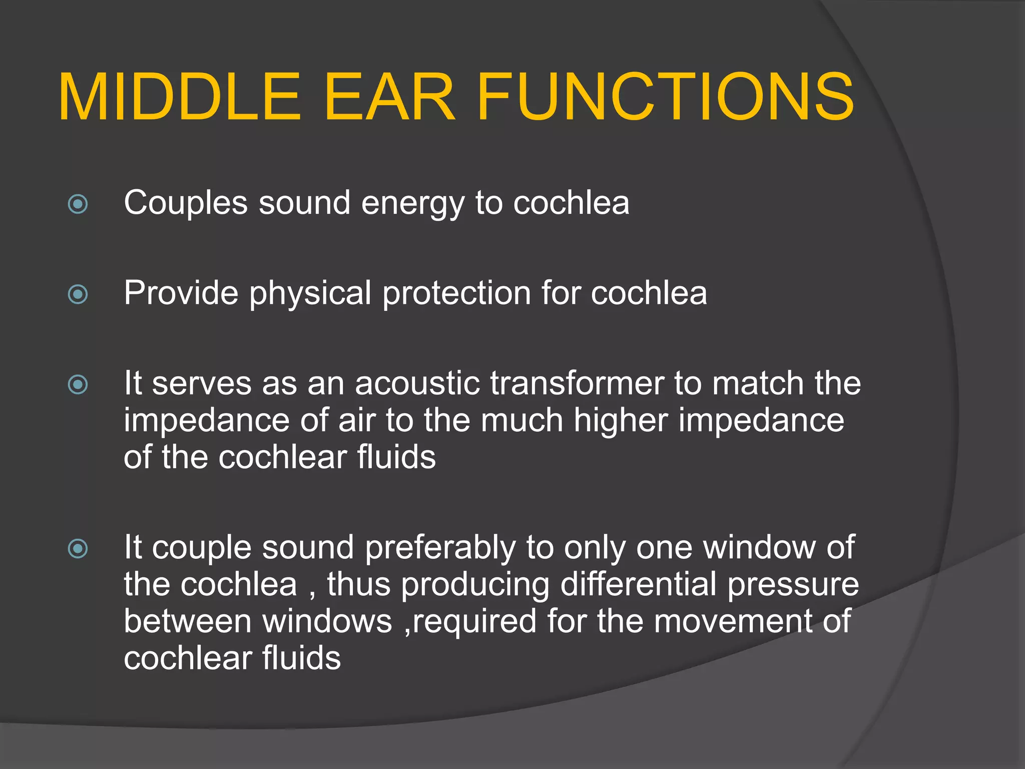 anatomy and physiology of middle ear spaces | PPTX